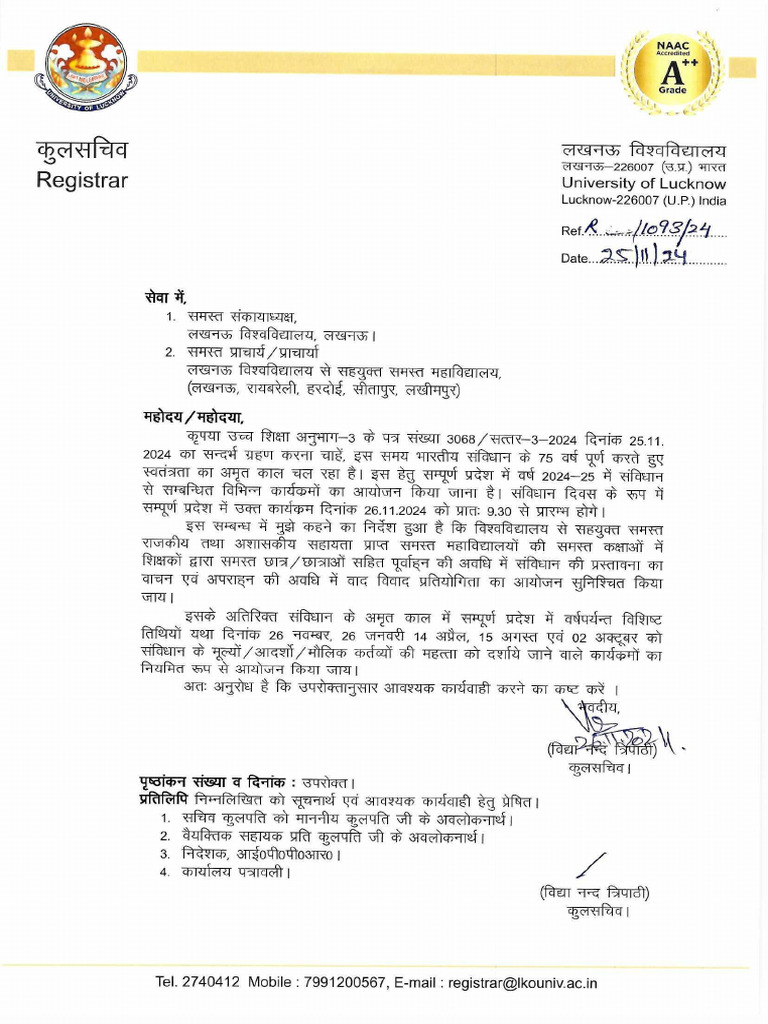 Letter For Constitution Day | PDF