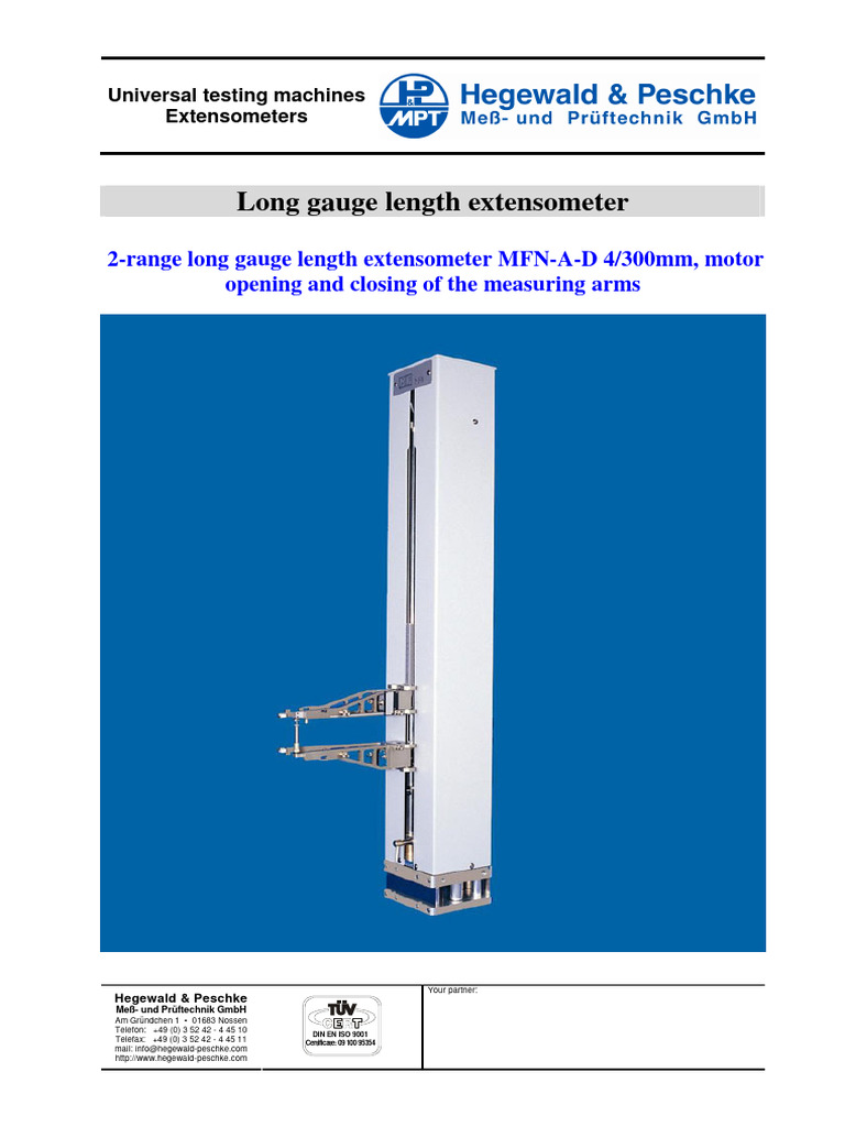 Long Gauge Length Extensometer MFN-A 4/300mm | PDF | Building ...