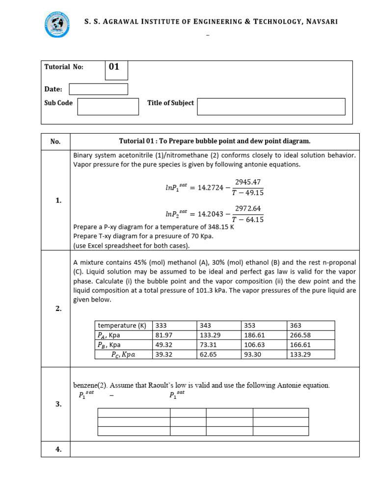 Tutorials CET II (1&2) | PDF | Atmosphere | Physical Chemistry