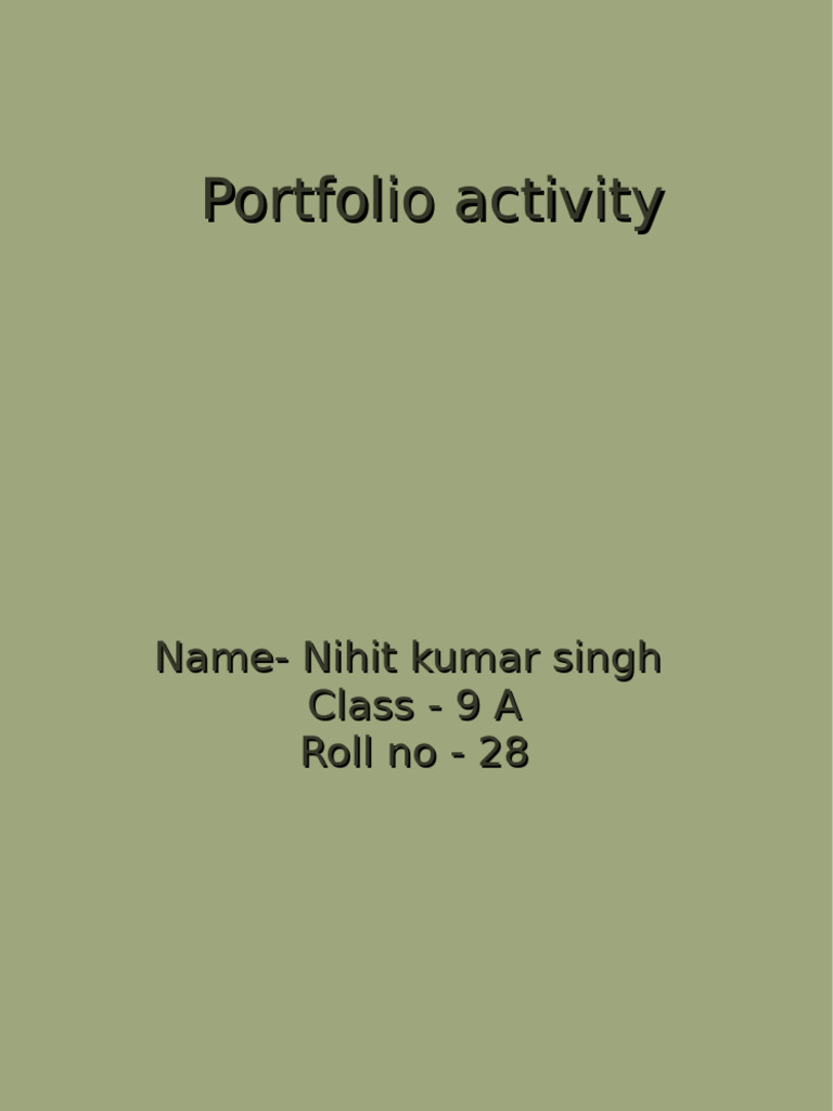 Portfolio Activity | PDF