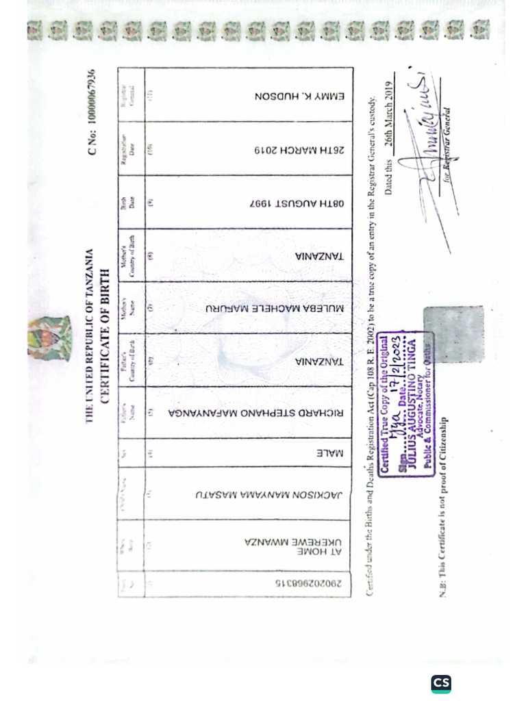 birth certificate_120807 | PDF