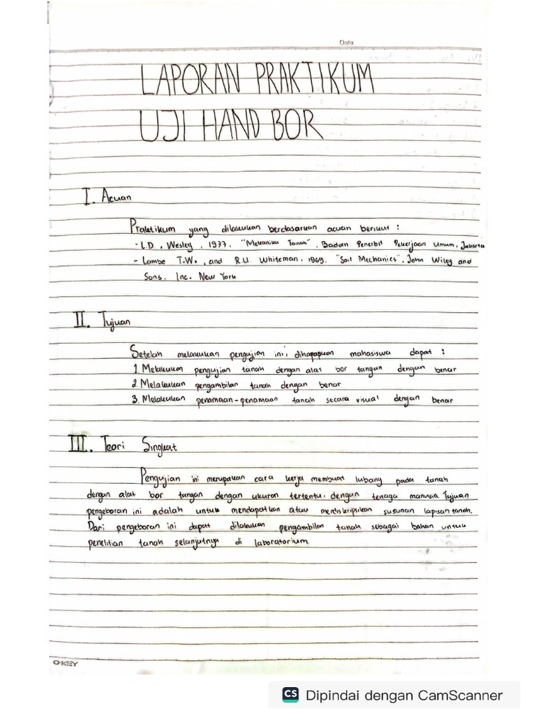 Laporan Hand Bor Muhammad Afuza Akbar 22 | PDF