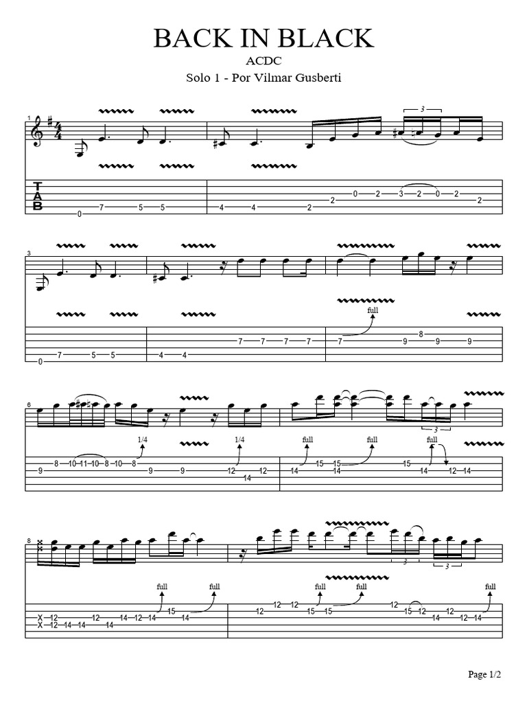 PDF - Back in Black - ACDC - Solo 1 | PDF