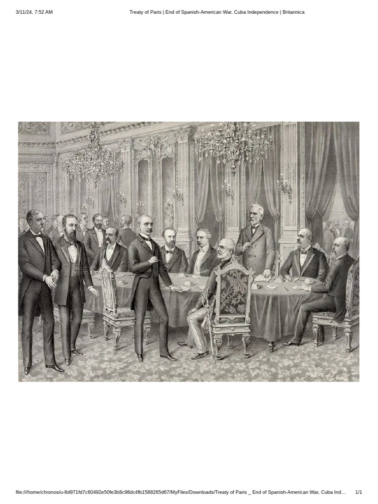 Treaty of Paris: Spanish-American War | PDF