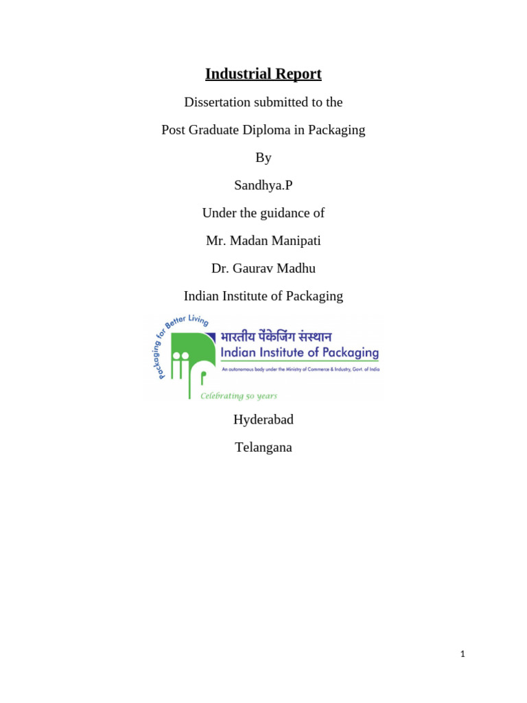 Industrial Report - Docx of Sandhya | PDF | Industrial Processes ...