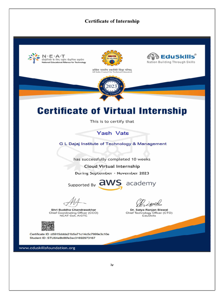 Internship Aws | PDF