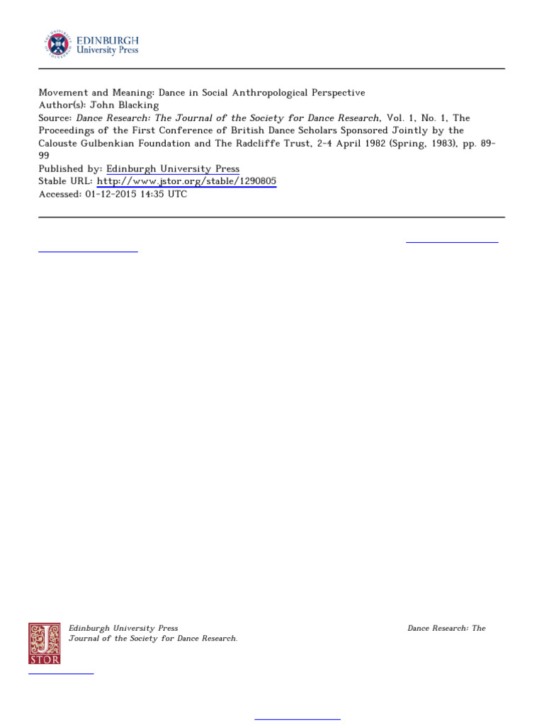 Dance as Non-Verbal Communication | PDF | Semantics | Experience