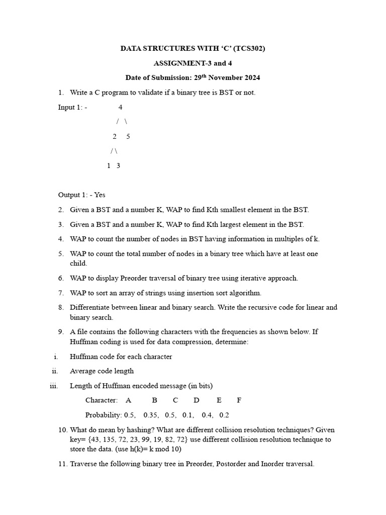 Data Structures Assignment Guide | PDF