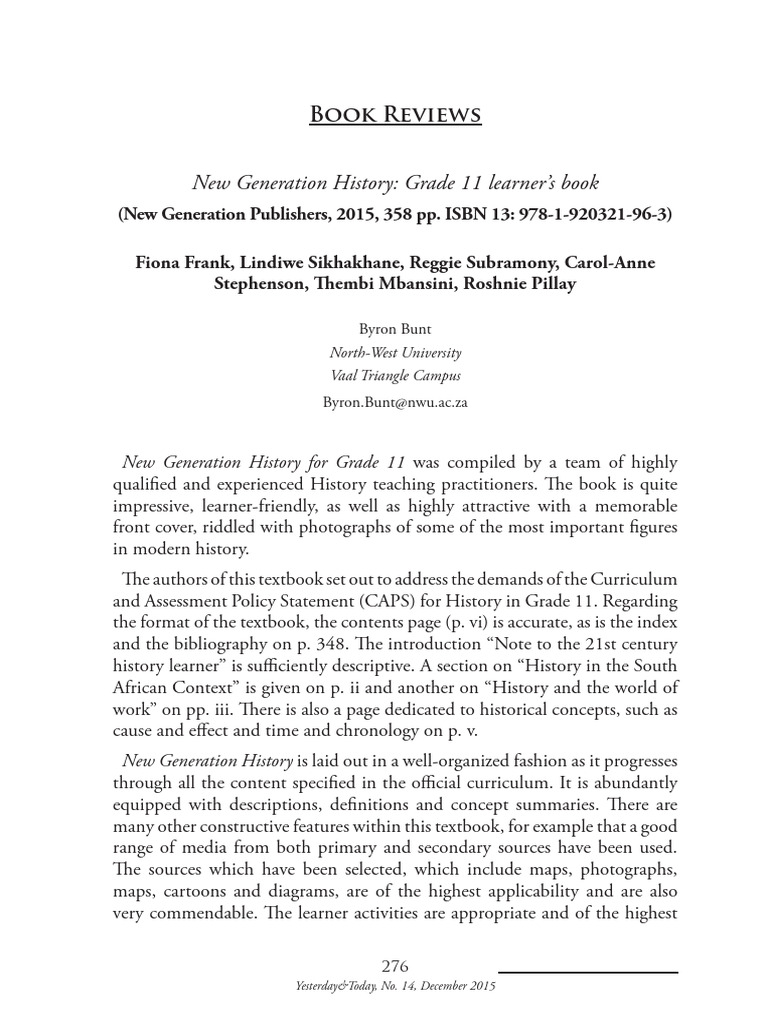 New Generation History Grade 11 Review | PDF | Textbook | Liberal Arts ...