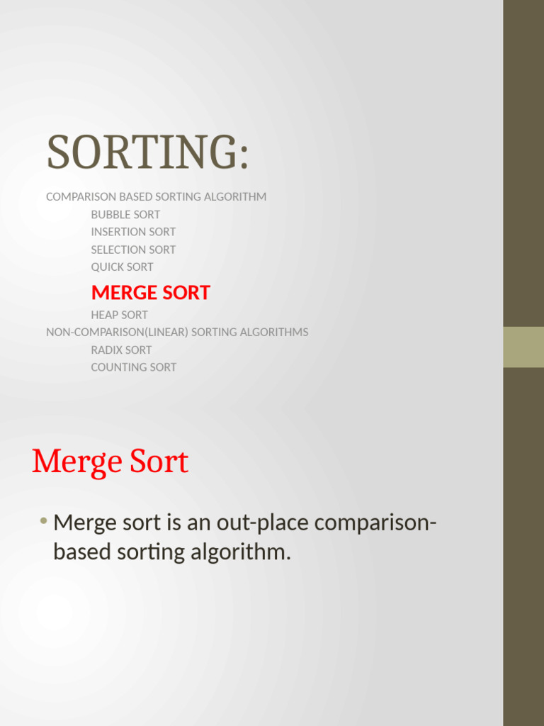 3 Dsa-Sorting Mergesort | PDF