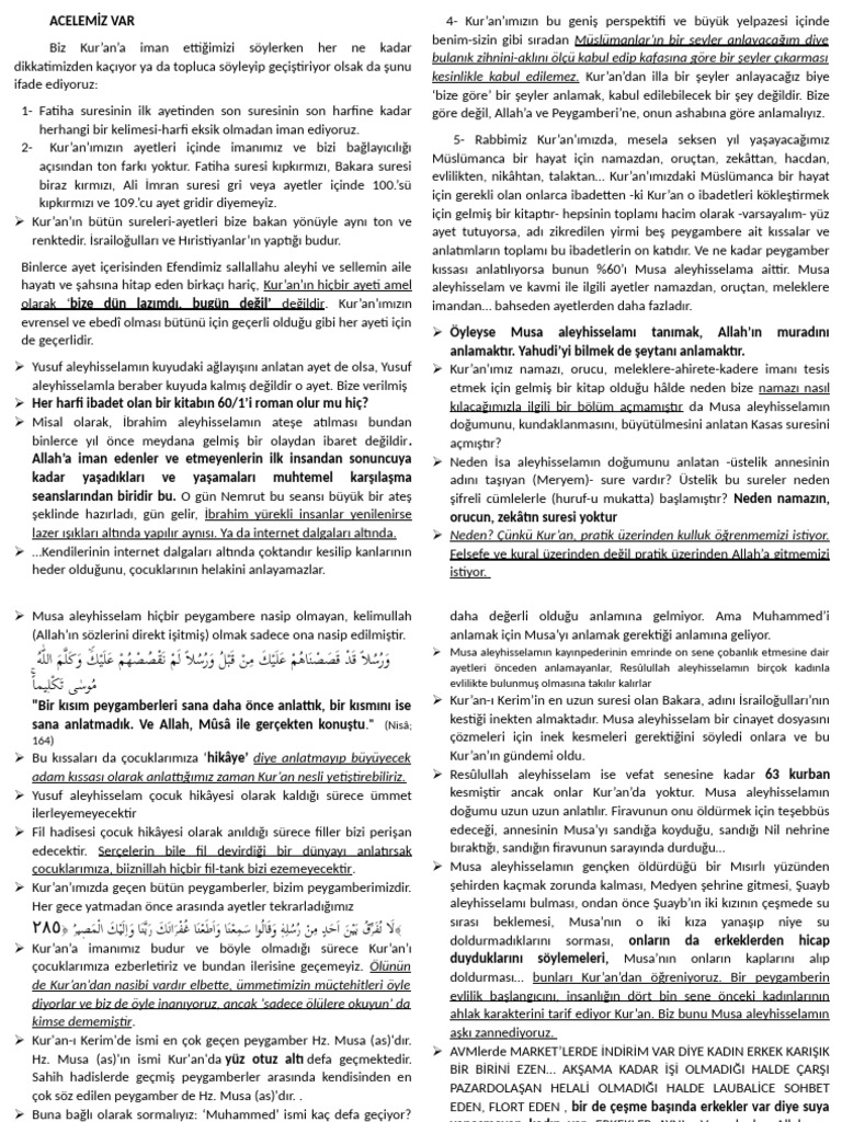 Acelemi̇z Var | PDF