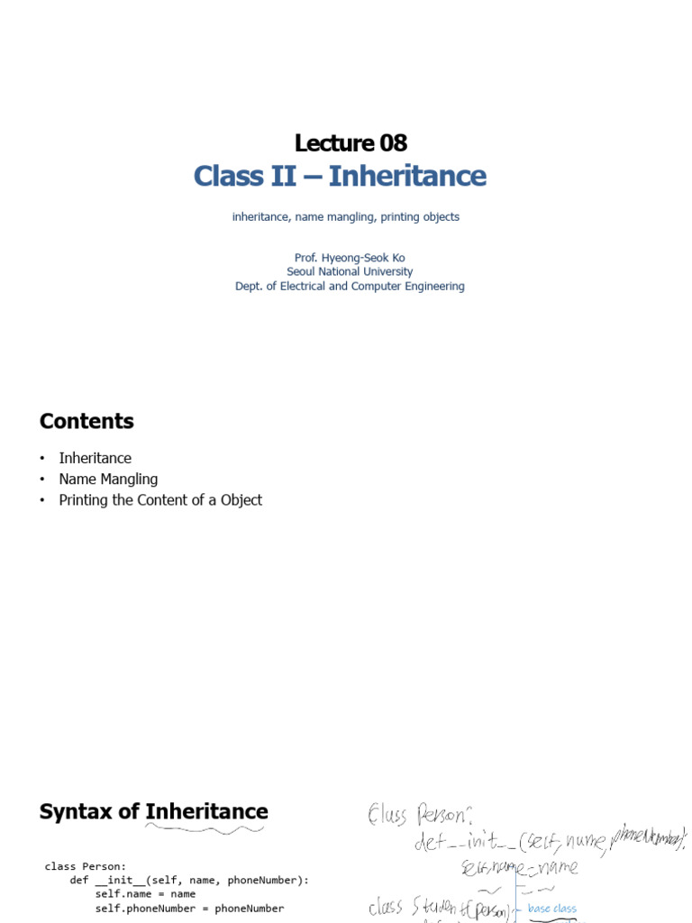 08 Class Ii Inheritance Pdf Inheritance Object Oriented Programming Class Computer