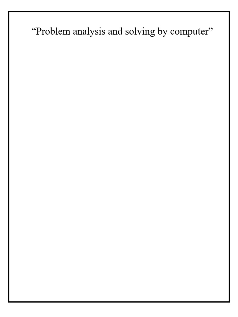 Software Problem Solving Steps | PDF