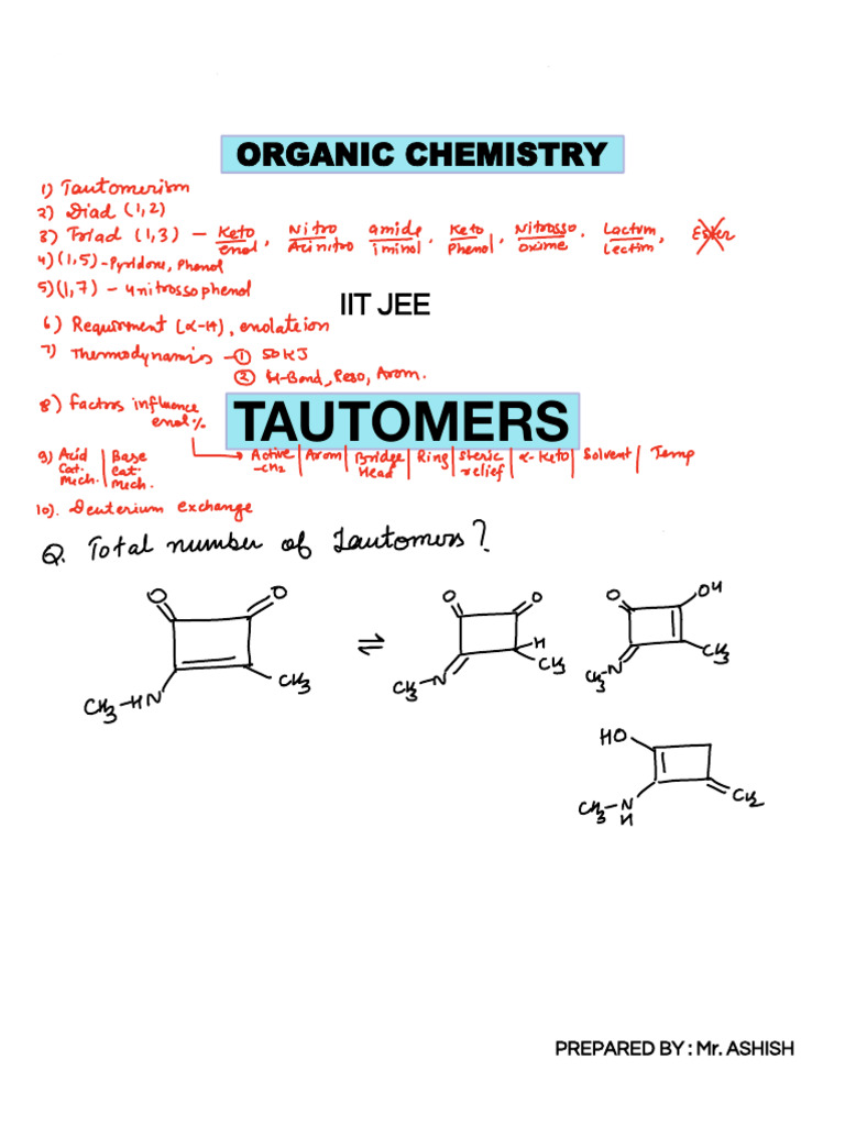 Tautomers 1732086252302 | PDF | Chemistry | Organic Chemistry