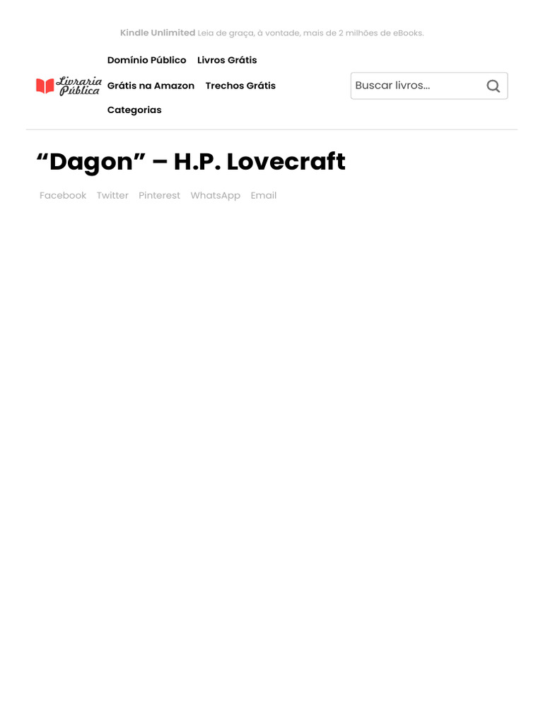 Conto - Dagon - H.P. Lovecraft - Livraria Pública | PDF | H.P. Lovecraft | Lua