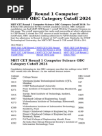 COAP 2024 Category Wise Cutoff For M.tech Students | PDF