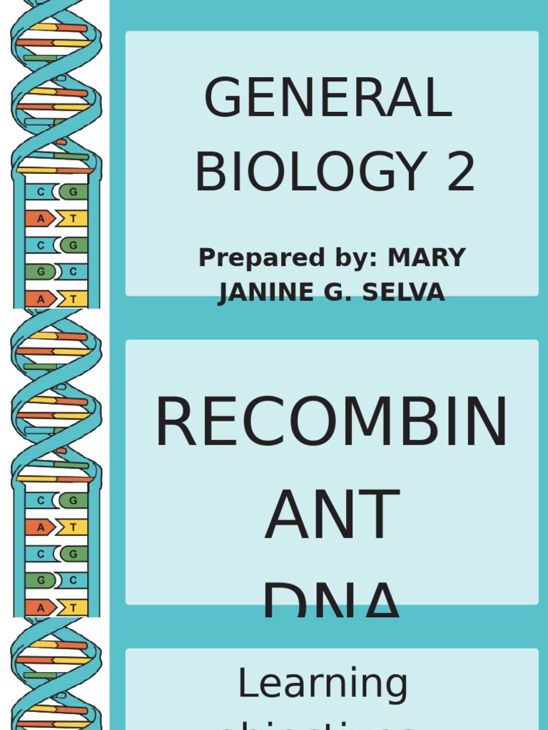 Lesson 1-Recombinant DNA | PDF