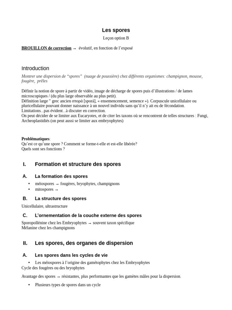 Comprendre les spores : formation et rôle | PDF | Spore | Interactions ...