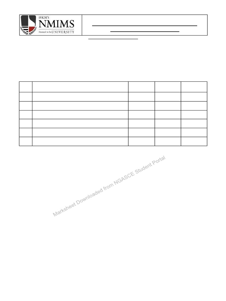 Final Marksheet MBA | PDF