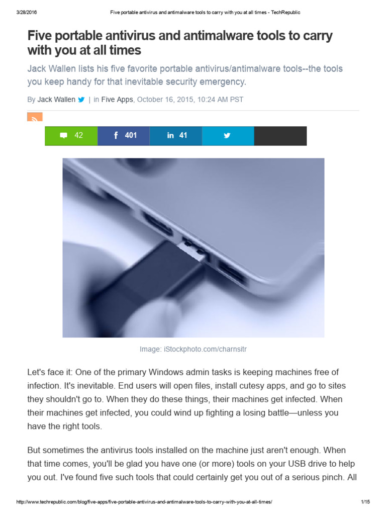 Five Portable Antivirus and Antimalware Tools To Carry With You at All ...