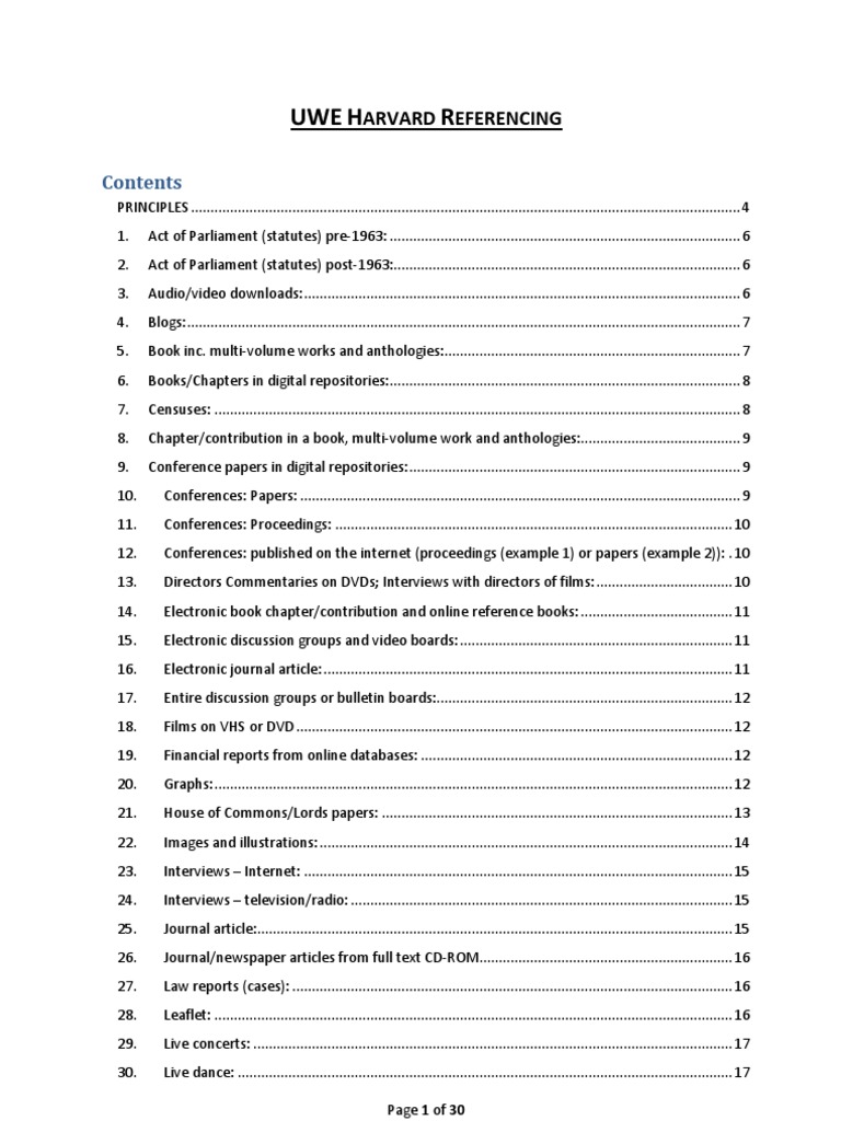 Harvard-UWE Referencing Guide | PDF | Case Citation | Ordnance Survey