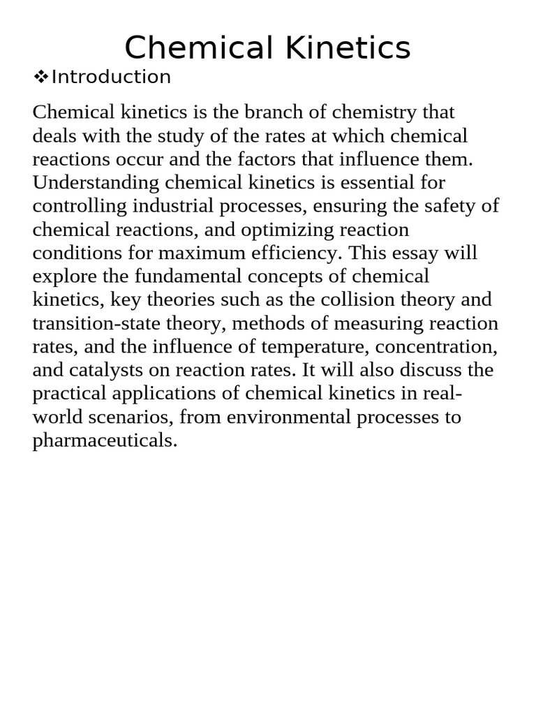 Chemical Kinetics | PDF