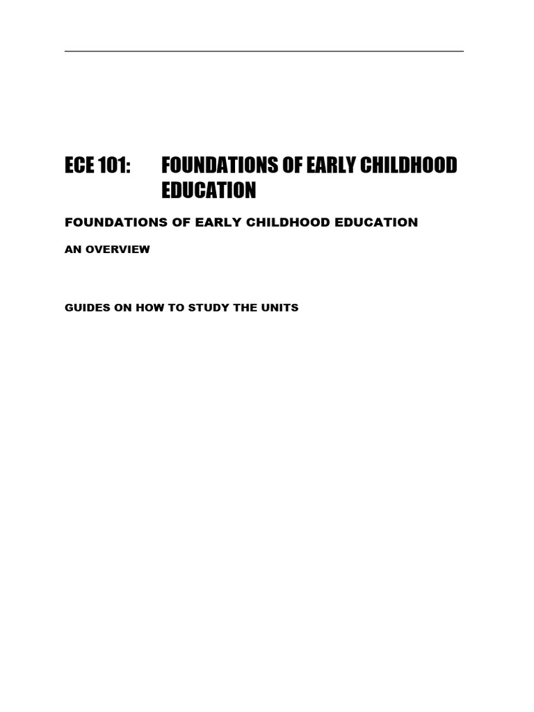 ECE 101 Foundations of Early Childhood Module 1 | PDF | Early Childhood ...