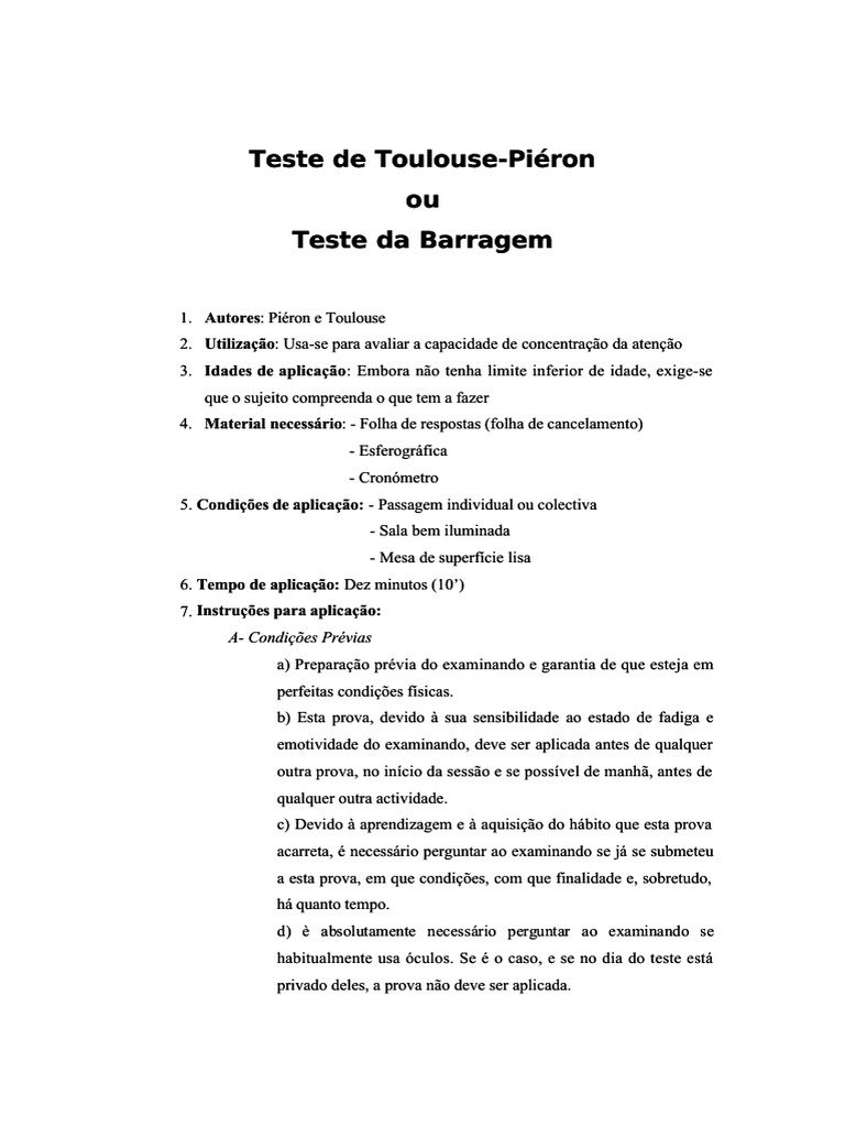 Teste de Toulouse Pieron - Compress | PDF