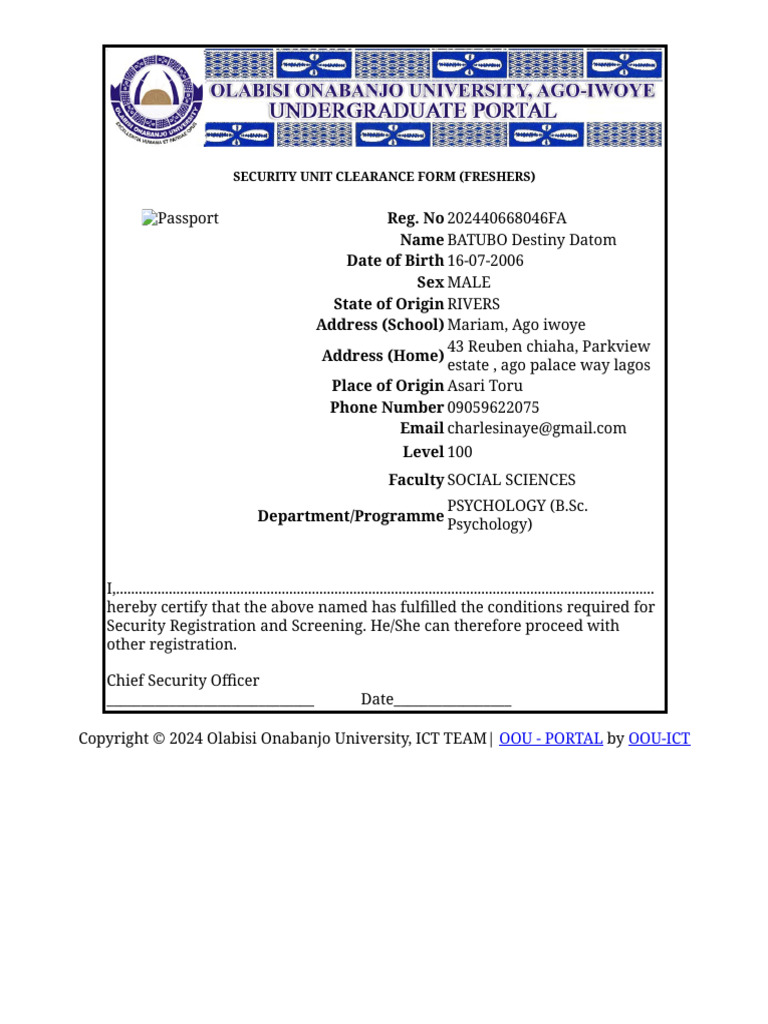 Security Unit Registration Form (3) | PDF