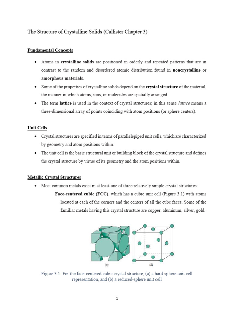 3 - The Structure of Crystalline Solids | PDF | Crystal Structure | Crystal