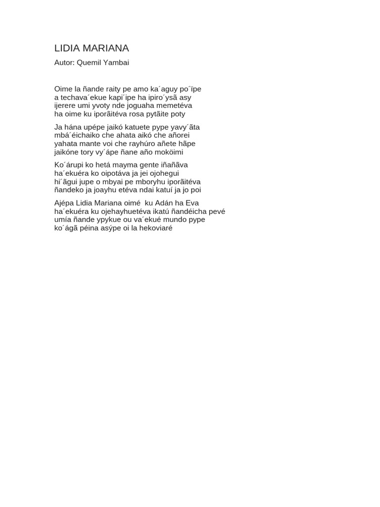 Lidia Mariana Letra | PDF