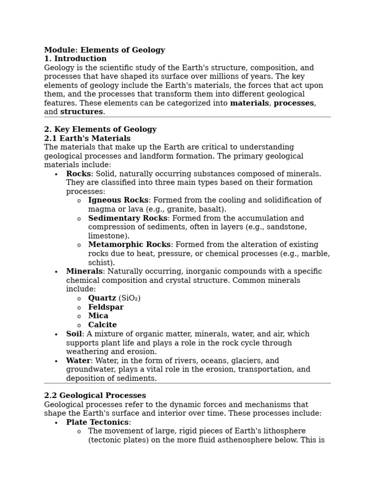 Geology Essentials for Students | PDF | Geology | Rock (Geology)