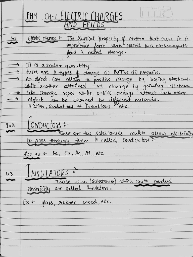 Chap 1 Electric Charges and Fields | PDF
