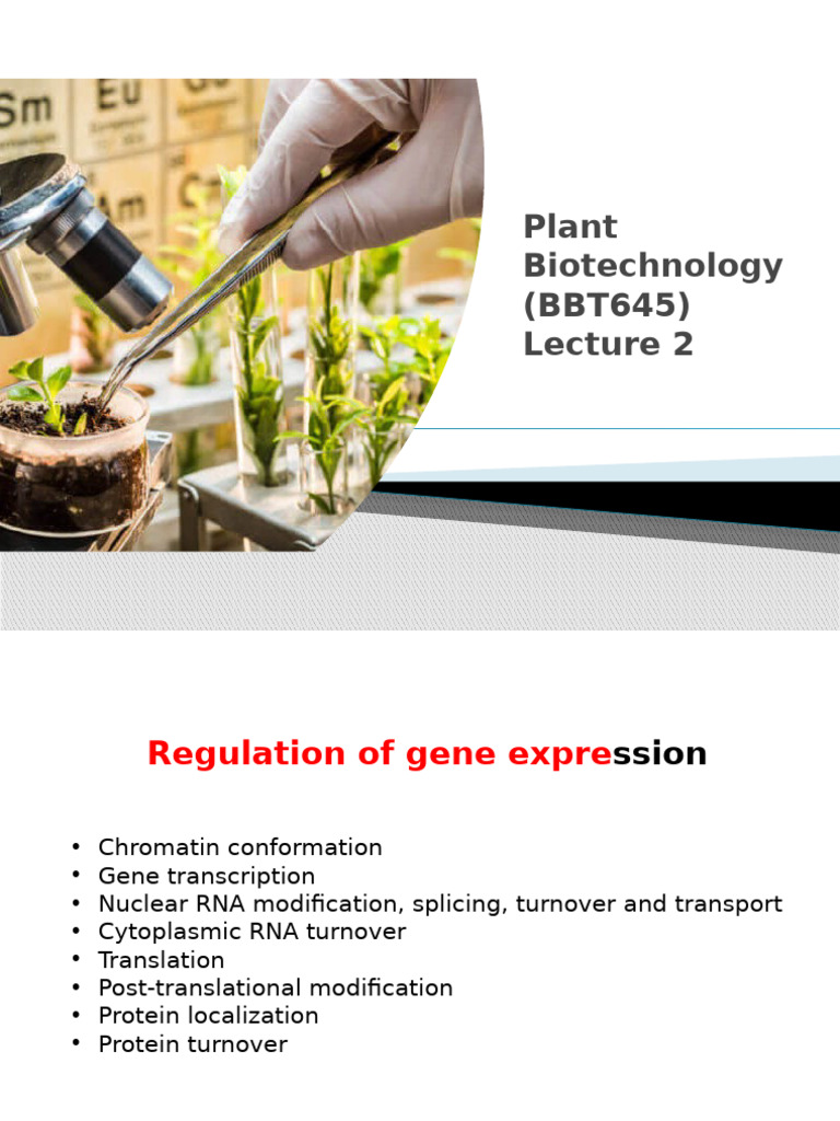 Plant-Biotechnology Lec 2 | PDF | Promoter (Genetics) | Dna Methylation
