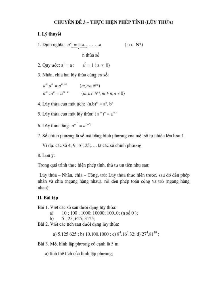 Chuyen de 03- Luy thua voi so mua tu nhien | PDF