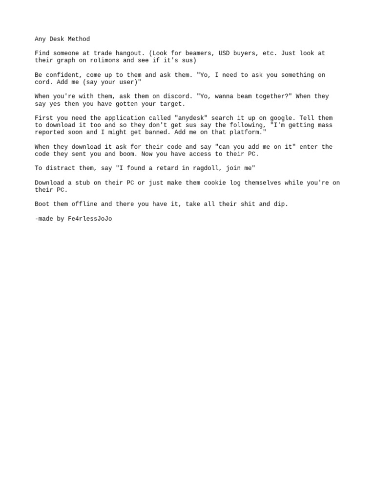 AnyDesk Method | PDF