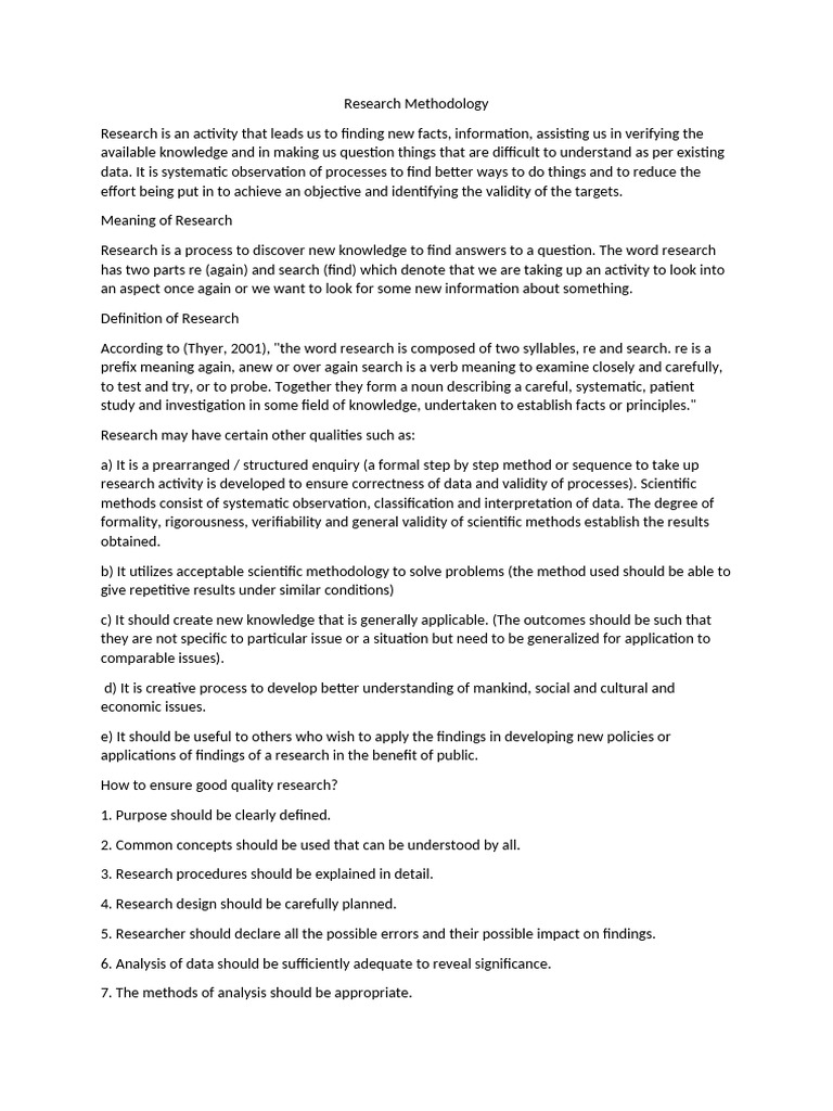 Research Methodolgy Notes | PDF | Precedent | Methodology