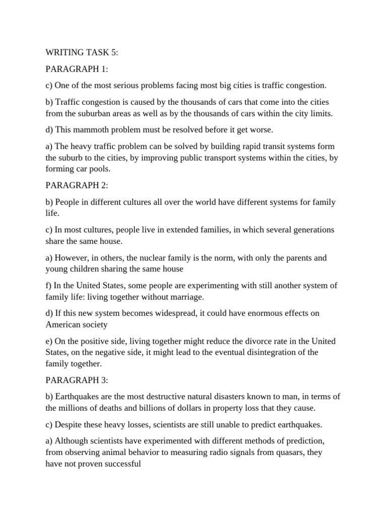 WRITING TASK 5 | PDF | Psychology | Social Psychology