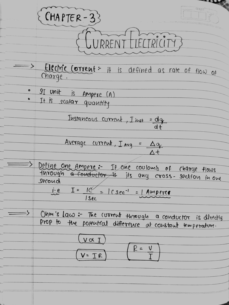 Chap 3 Current Electricity Pdf
