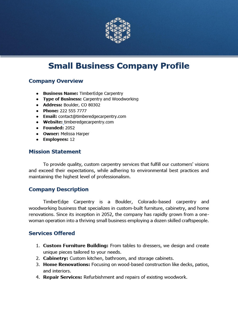 TimberEdge Carpentry Profile | PDF | Cabinetry | Carpentry