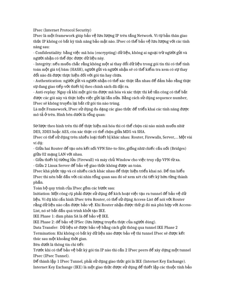 Tom Tat IPsec VPN Dai 1.5 Lan | PDF