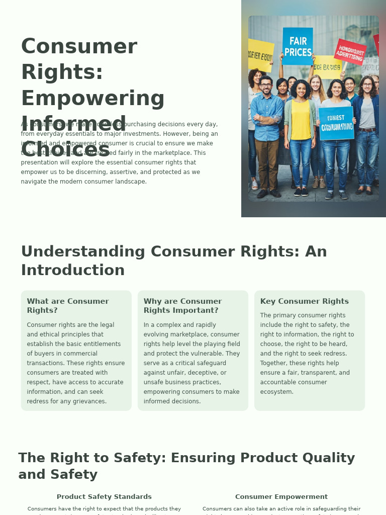 Consumer Rights Empowering Informed Choices | PDF | Consumer Protection ...