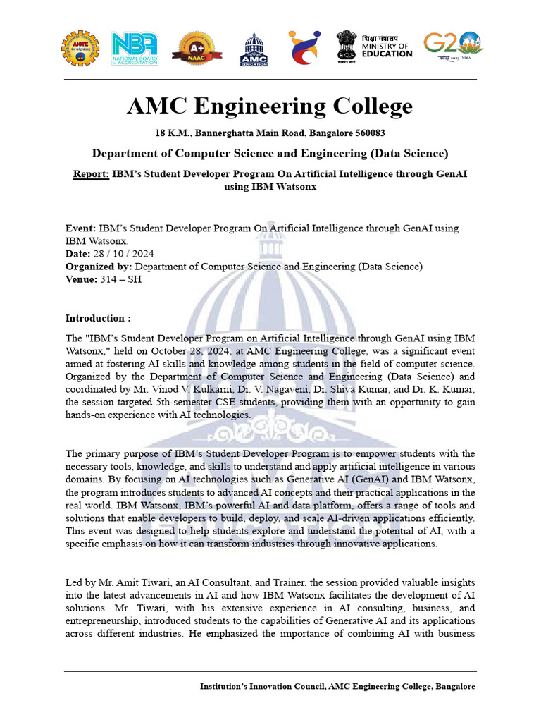 AMC Engineering College: Department of Computer Science and Engineering ...