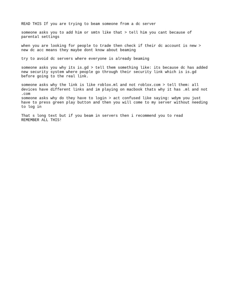 Guide for Discord Beaming Tactics | PDF