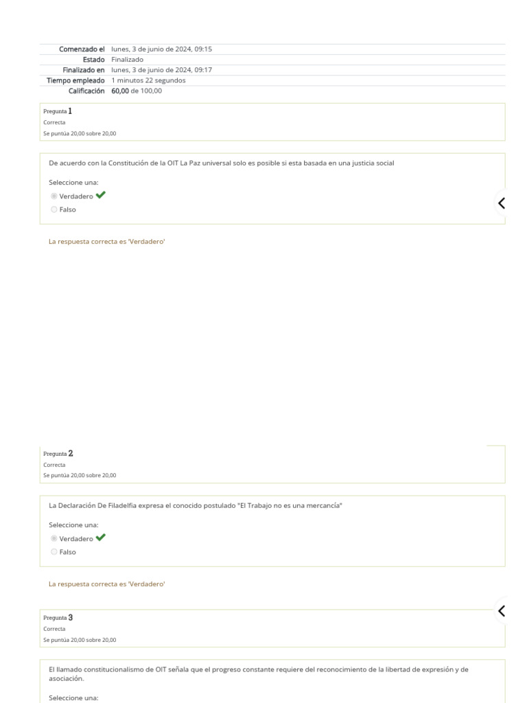 M4-Cuestionario - Constitución de La OIT - Revisión Del Intento | PDF