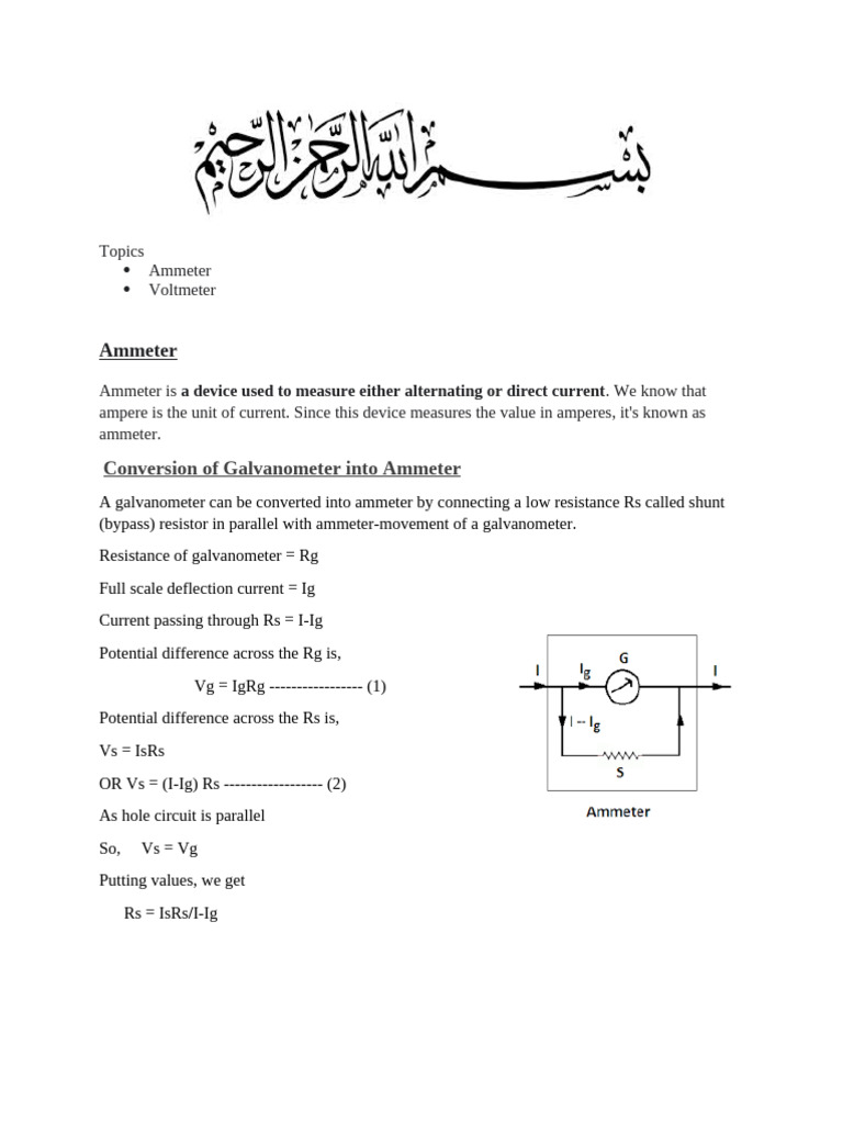 Different Types of Voltmeter and Ammeter | PDF | Voltage | Electrical Engineering