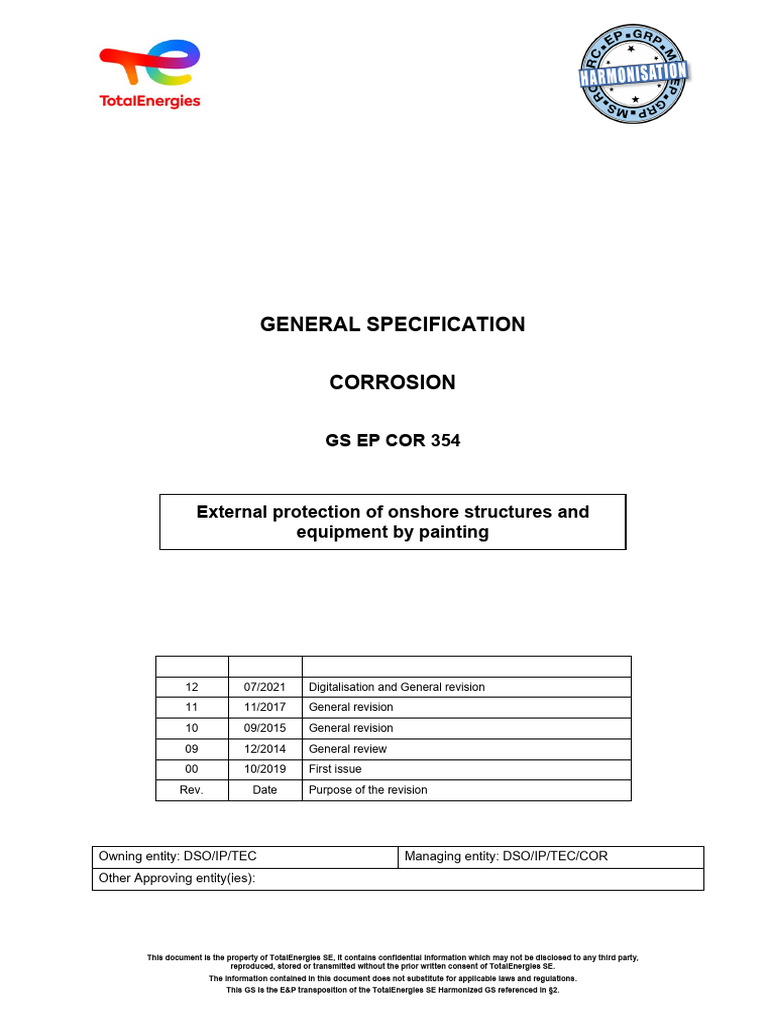 External Painting Specification GS EP COR 354 | PDF | Paint ...