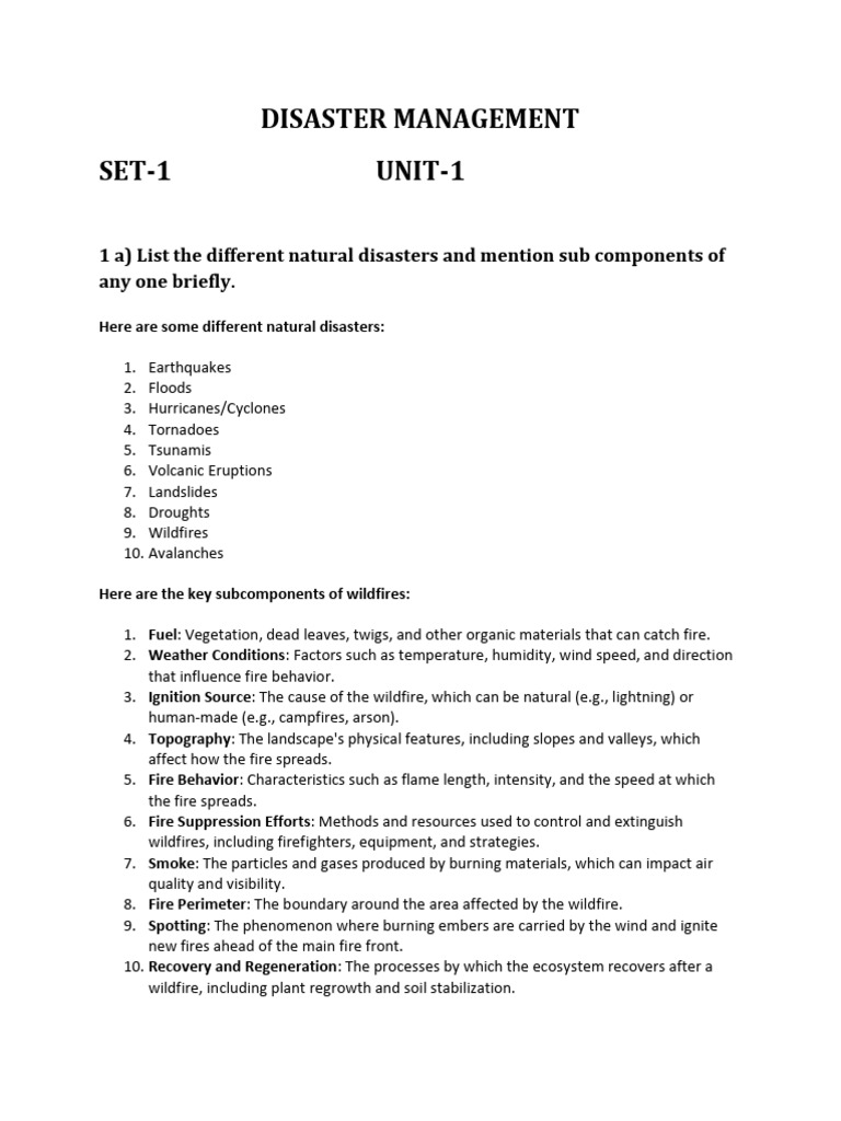 DM UNIT-1 ANS | PDF | Natural Disasters | Earthquakes