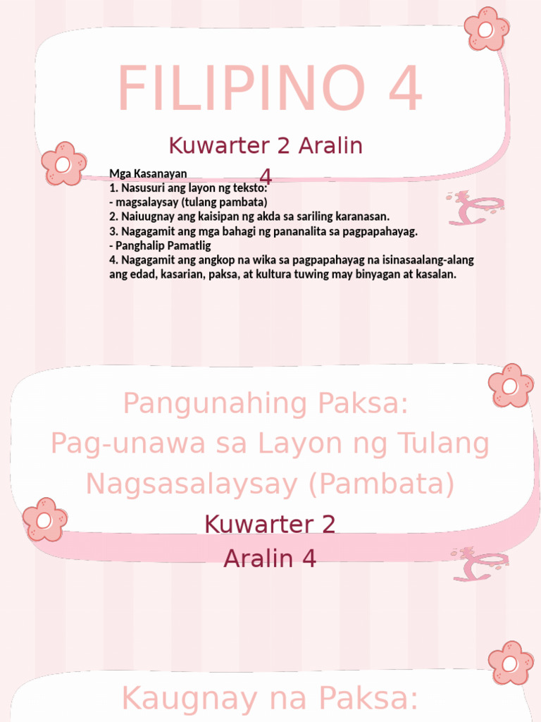Filipino 4 Quarter 2 Week 4 | PDF