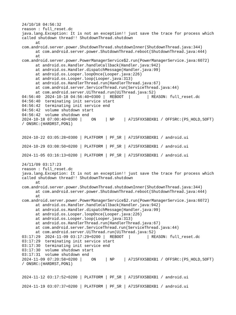 Power Off Reset Reason Backup | PDF | Java (Programming Language) | Software Engineering